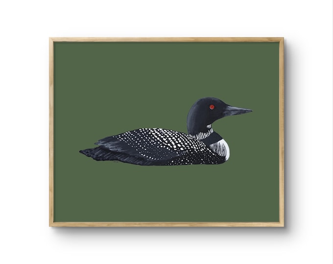 Common Loon Print | Common Loon Painting | Common Loon Art | Lake Art ...