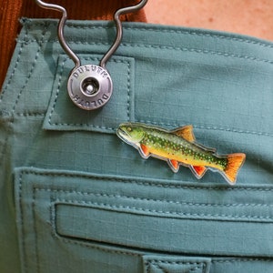 Brook Trout Pin Trout Pin Wader Pins Fly Fishing Pins Fly Fishing Gifts ...