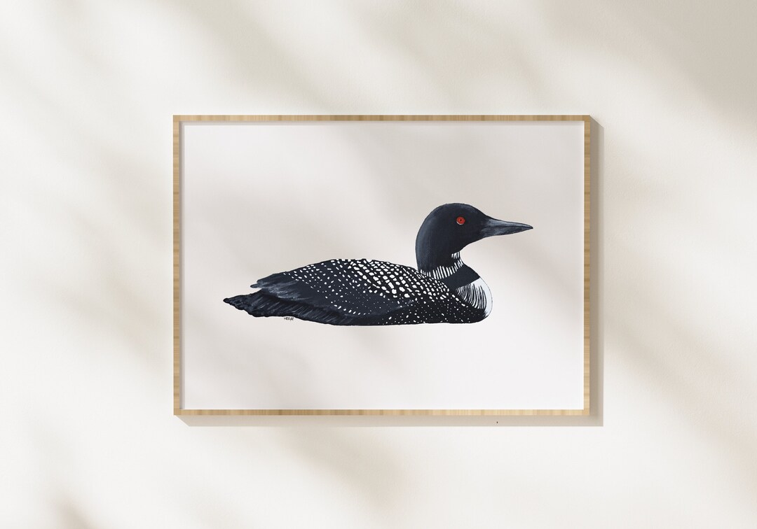 Common Loon Print Common Loon Painting Common Loon Art Lake Art Loon ...