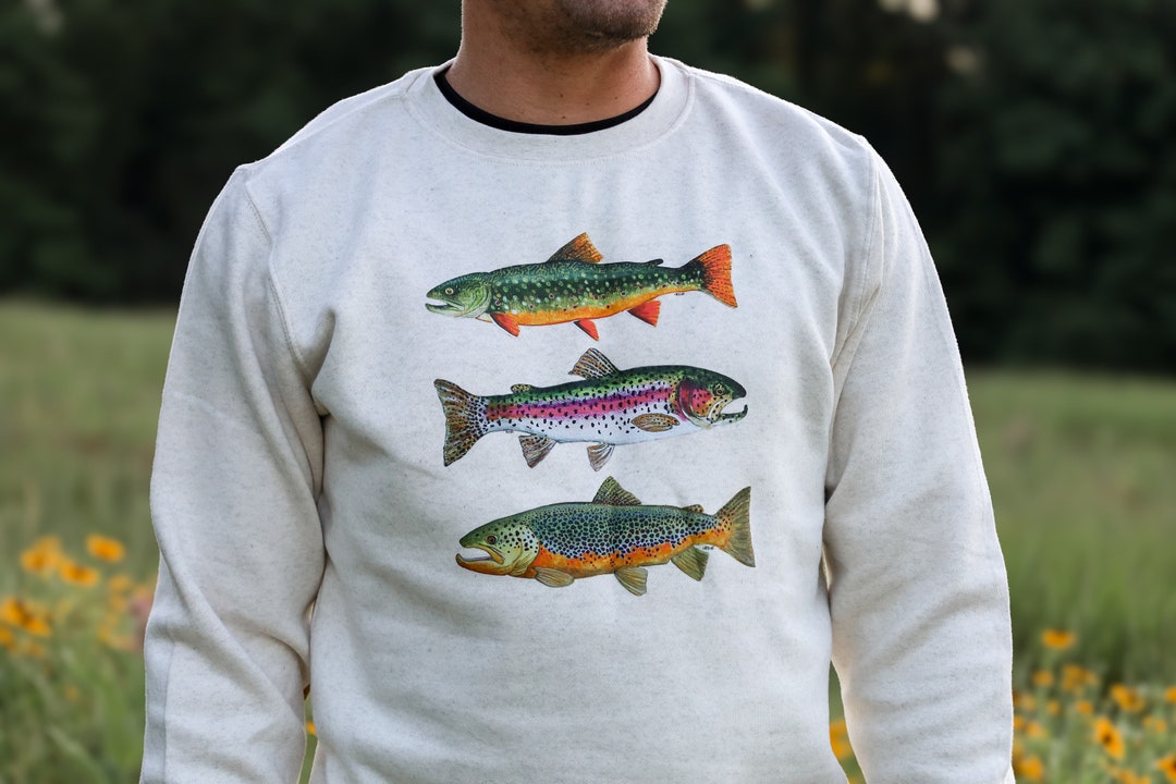 Trout Sweatshirt | Fish Sweatshirt | Fishing Shirt | Trout Crewneck ...
