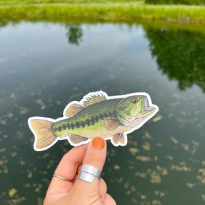 Largemouth Bass Sticker | Vinyl Bass Decal | Waterproof | Bass Sticker ...