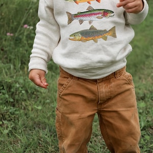 Toddler Trout Crewneck Sweatshirt | Children's Fish Shirt | Gender ...