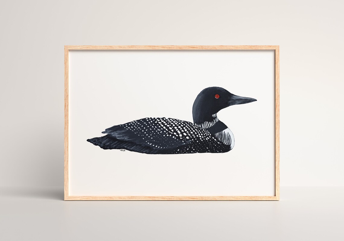 Common Loon Print | Common Loon Painting | Common Loon Art | Lake Art ...