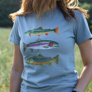 Trout Shirt Trout T-shirt Rainbow Trout Shirt Fly Fishing Gifts Trout ...