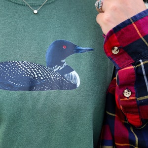 Common Loon Long Sleeve Tee | Loon Shirt | Bird Shirt | Lake Shirt ...
