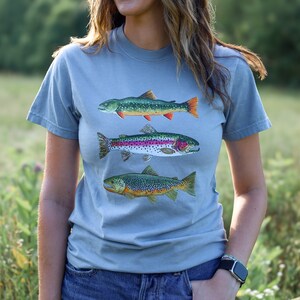 Trout Shirt Trout T-shirt Rainbow Trout Shirt Fly Fishing Gifts Trout ...