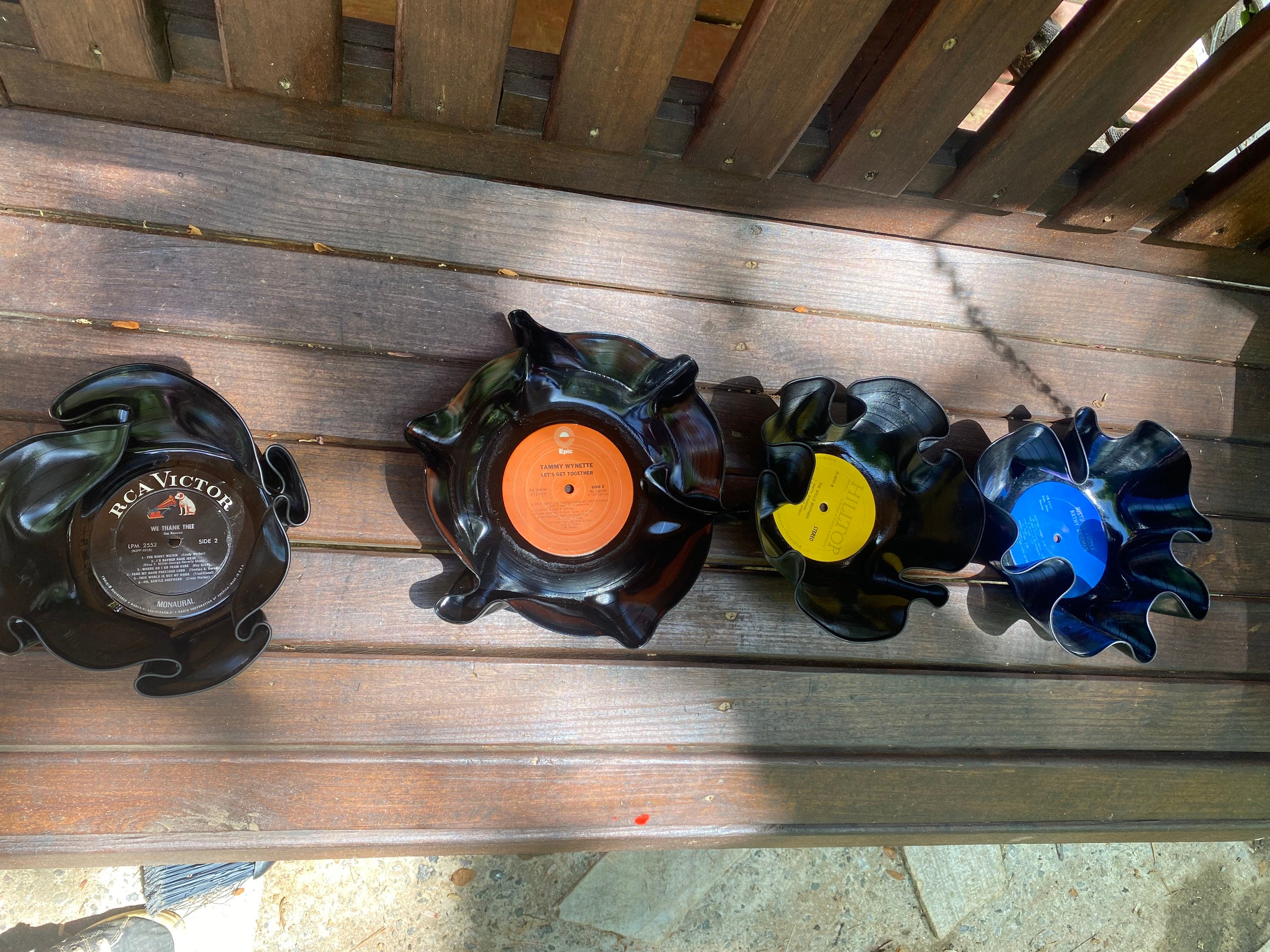 Vinyl Records Flower Pots, Decorative Bowls, Bar Snack Holders Retro ...