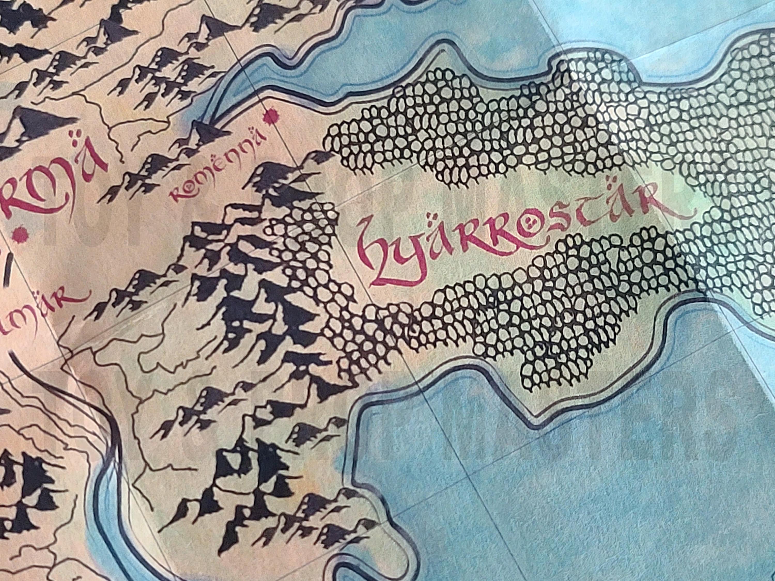 NUMENOR Map Middle Earth Lord of the Rings Fellowship Replica Prop Wall ...
