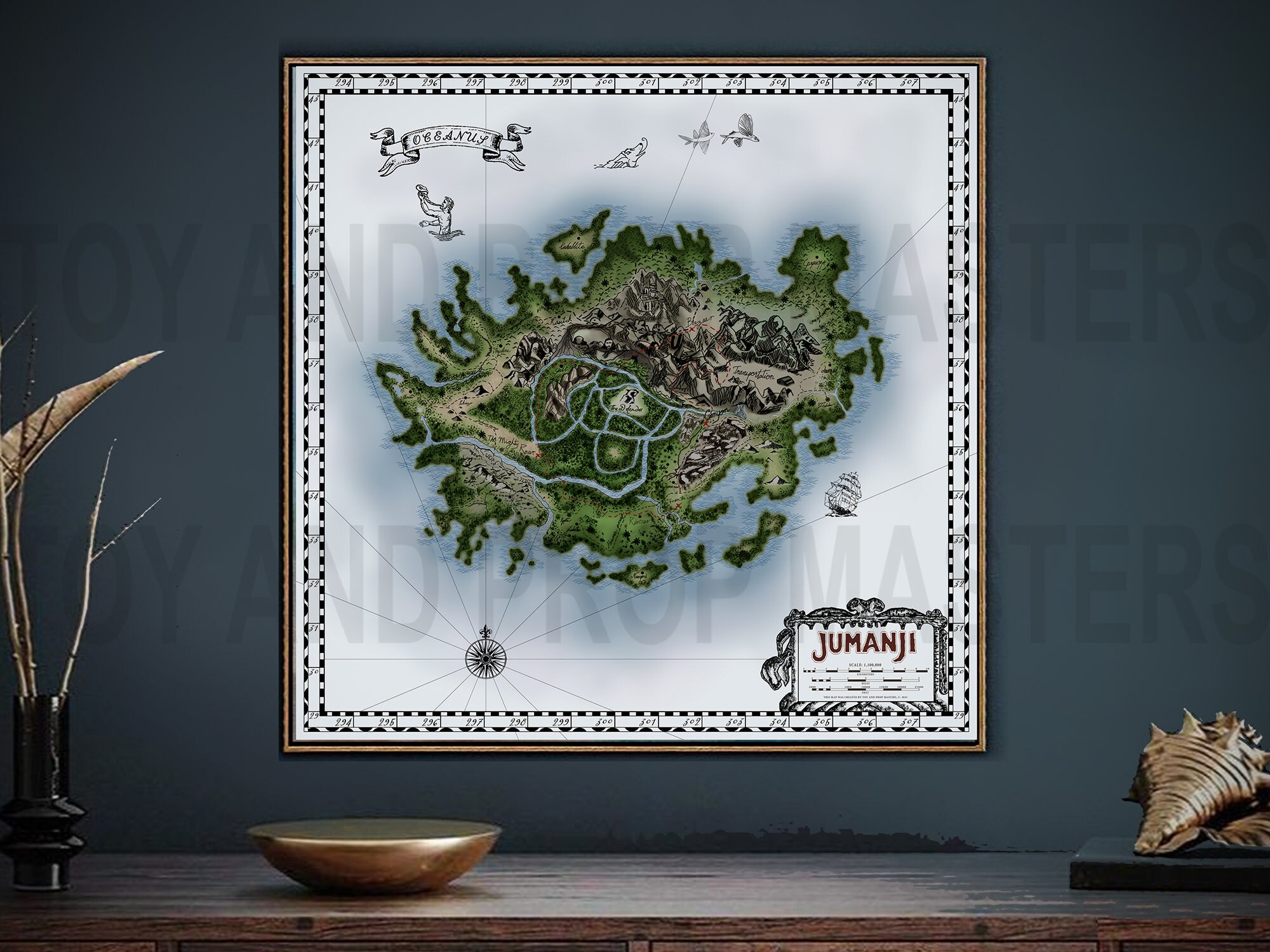 LARGE FINEST JUMANJI Film Replica Map Prop Welcome to the | Etsy