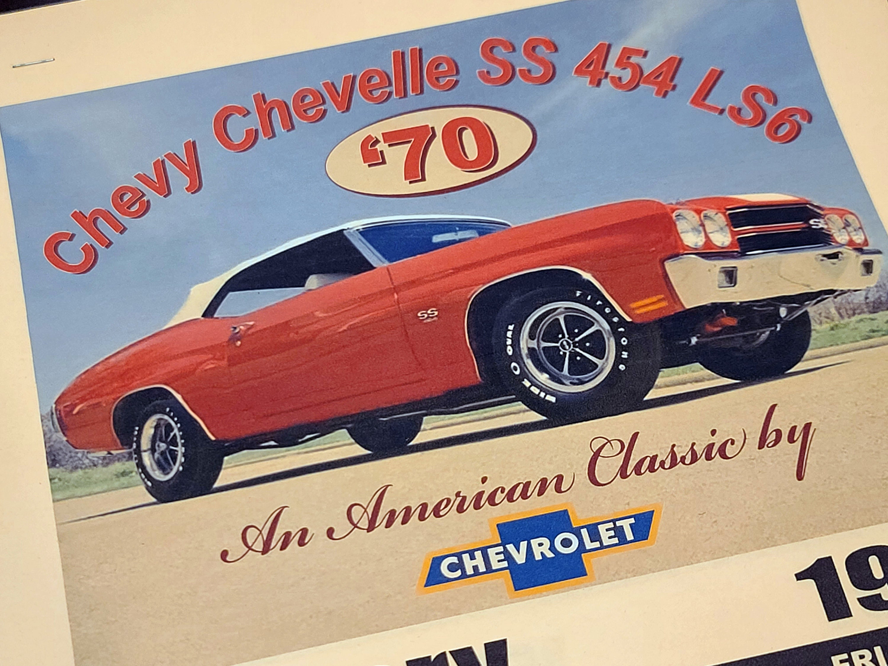LARGE 1970 Chevy Chevelle SS 454 Cubic Inch Big Block LS6 V8 Engine ...