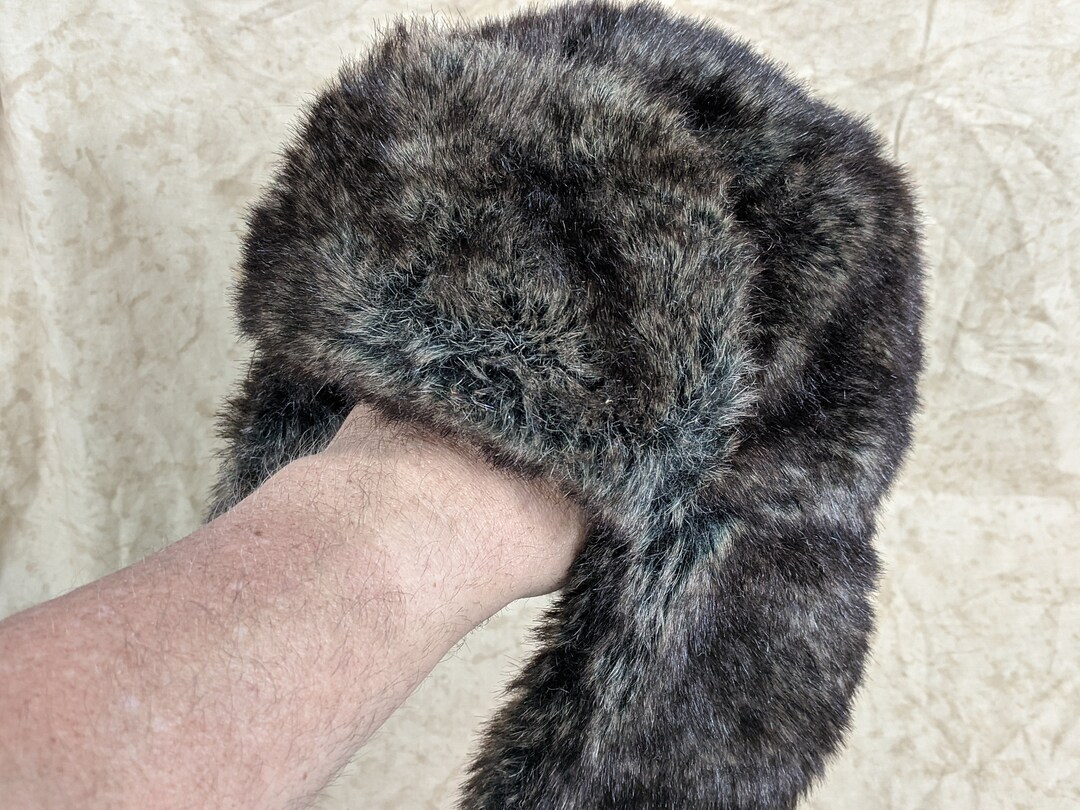 Genuine Baltic Ushanka Luxurious Soft Brown Fur Winter Hat Unisex Ear ...