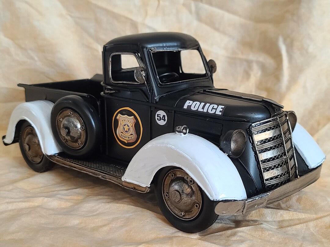 1930 Metal Ford Model A Police Department Squad Chief Paddy Wagon Car ...