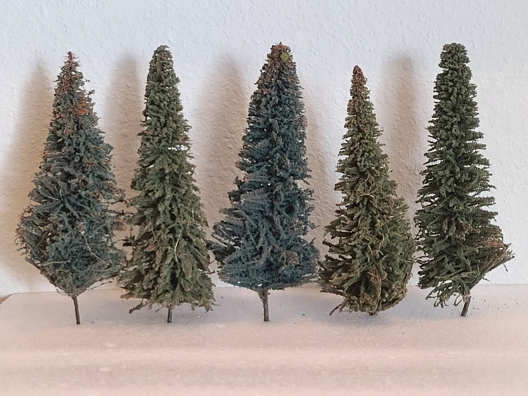 Scenic Express Lot of 5 Trees Model Railroad Diorama O-scale, HO, O-27 ...