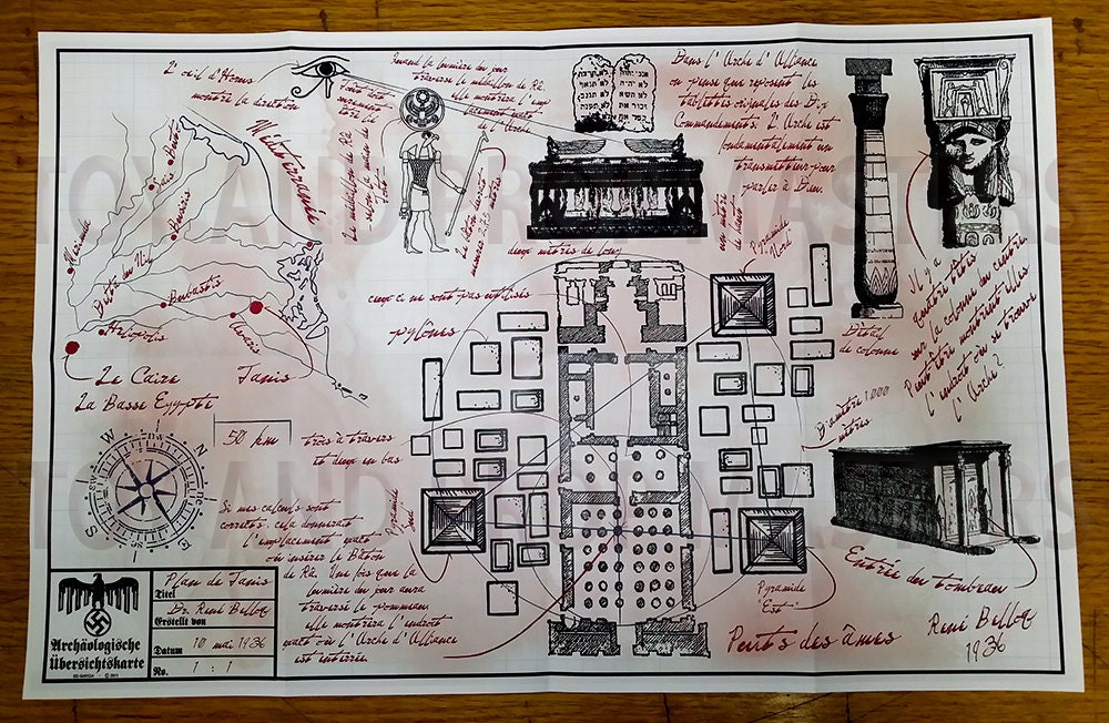 Indiana Jones and the Raiders of the Lost Ark Belloq's Map Replica Prop ...