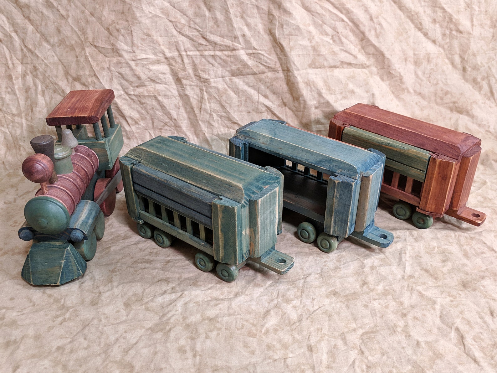 Vintage Solid Wood Pull Toy Train Steam Engine Lionel MTH | Etsy