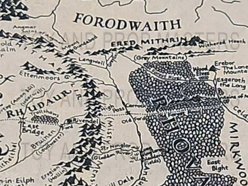 JRR Tolkien Middle Earth Map Print Lord of the Rings - Etsy
