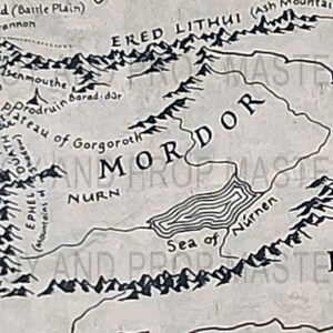 JRR Tolkien Middle Earth Map Print Lord of the Rings Fellowship Replica ...