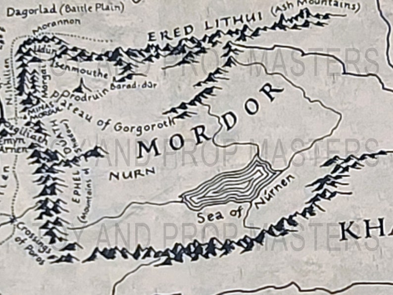 JRR Tolkien Middle Earth Map Print Lord of the Rings - Etsy