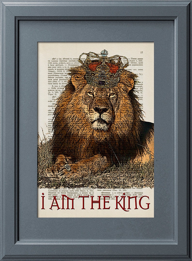 Rey León Soy el Rey León con Corona Vintage Libro Página - Etsy España
