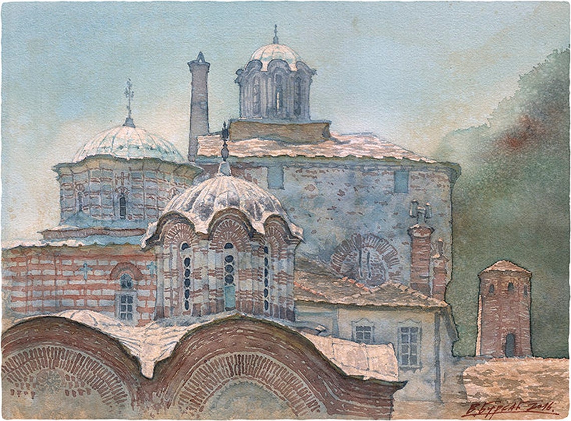 Mount Athos, Hilandar Serbian Monastery Domes, Sveta Gora, Srpski ... Mount Athos, Hilandar Serbian Monastery Domes, Sveta Gora, Srpski ...