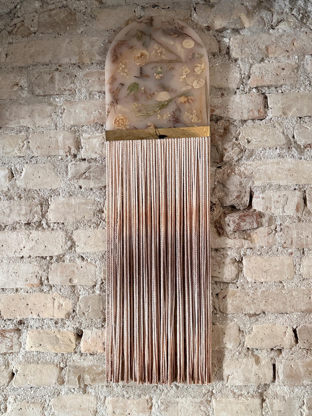 Resin and Preserved Flowers Arch Wall Hanging Art With Macrame Fibers ...