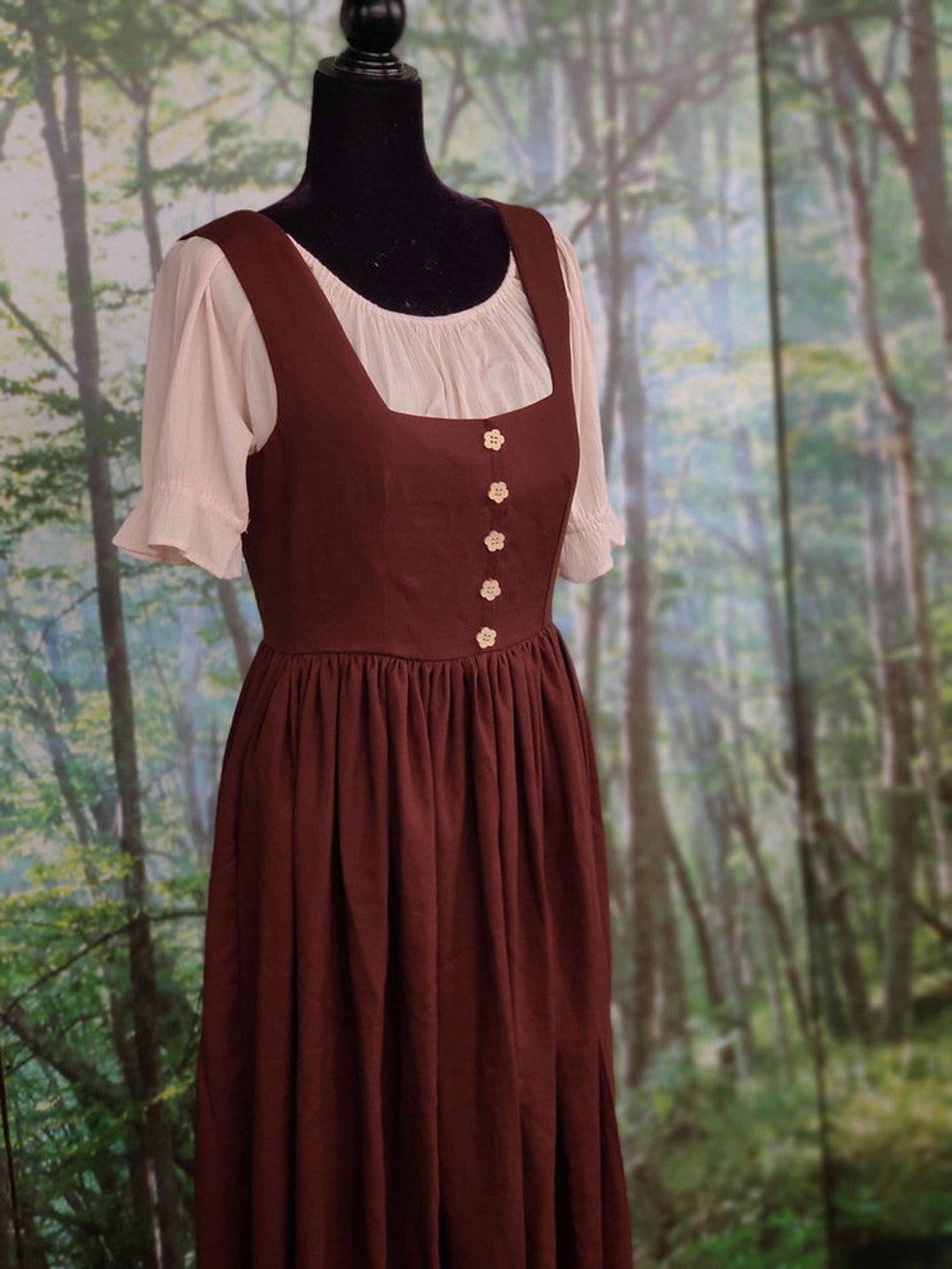 Bella Donna Folk Dirndl Dress-dark Peat Brown - Etsy