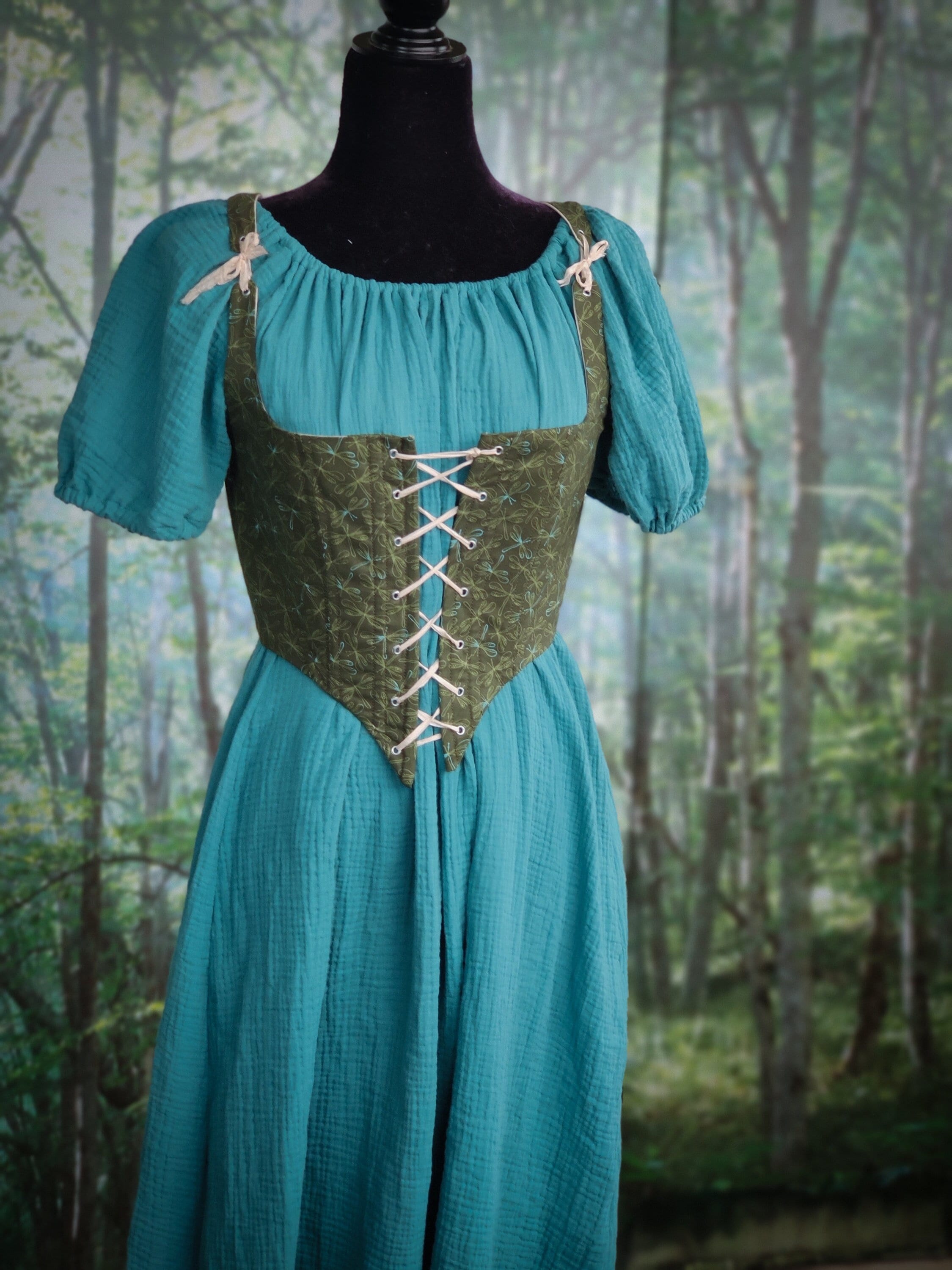 Orla Forest Elf Dragonfly Cotton Corset Bodice - Etsy