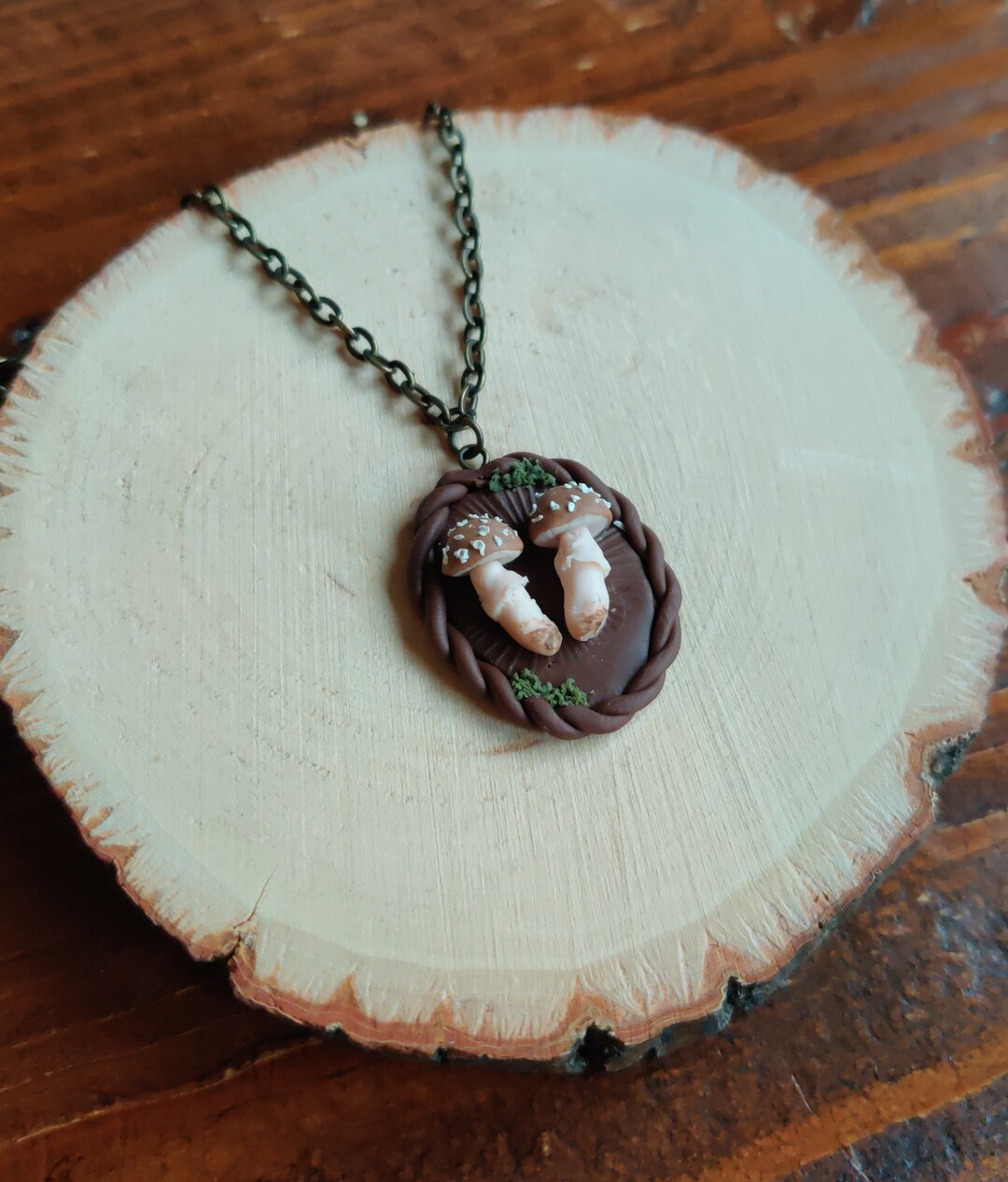 Mushroom Specimen Pendant - Brown Amanita - Etsy