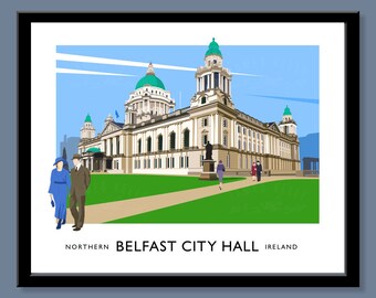 Belfast Poster Art Print Skyline Northern Ireland Béal Feirste | Etsy