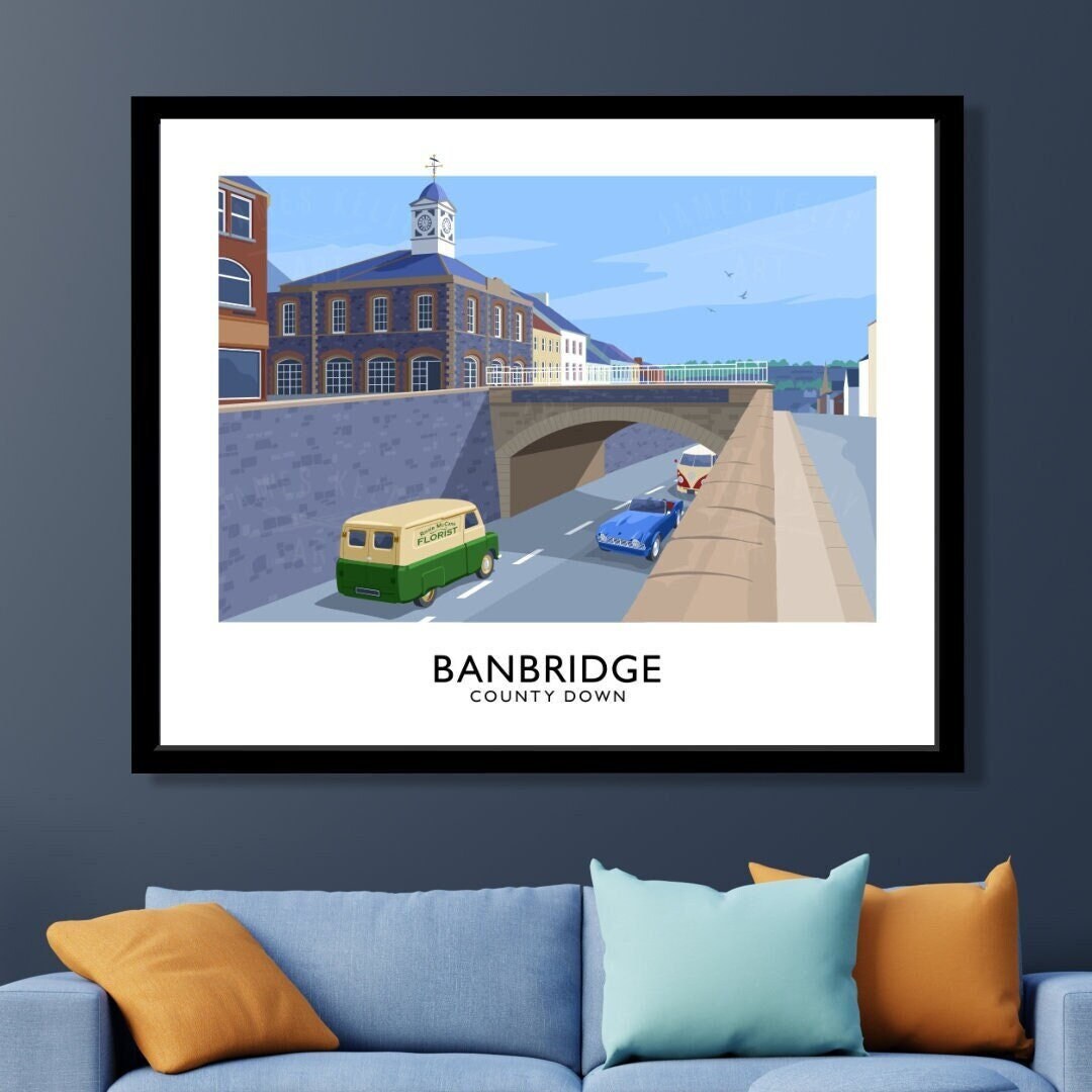 Banbridge, County Down Art Print: Vintage Ulster Travel Poster - Etsy UK