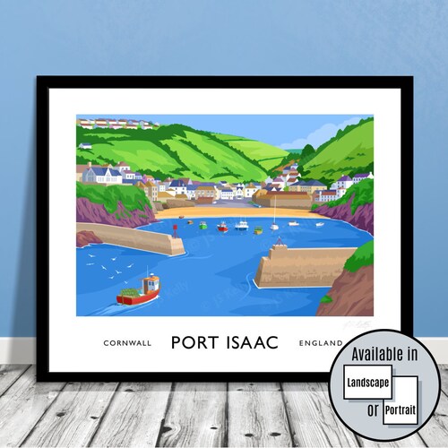 Port Isaac Cornwall. HAND SIGNED Art Print/travel Poster by - Etsy