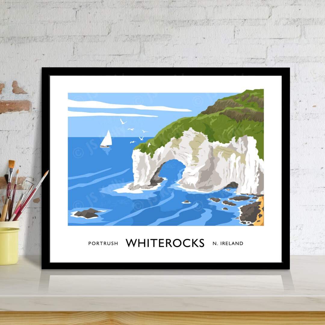 Whiterocks, Portrush Art Print: Northern Ireland Travel Poster - Etsy UK