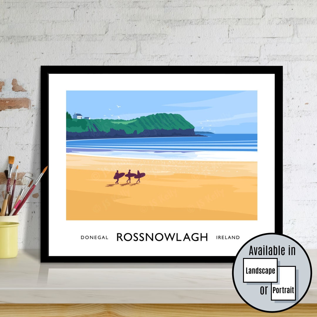 Rossnowlagh Beach, Donegal, Ireland, Travel, Poster, Art Print, Gift ...