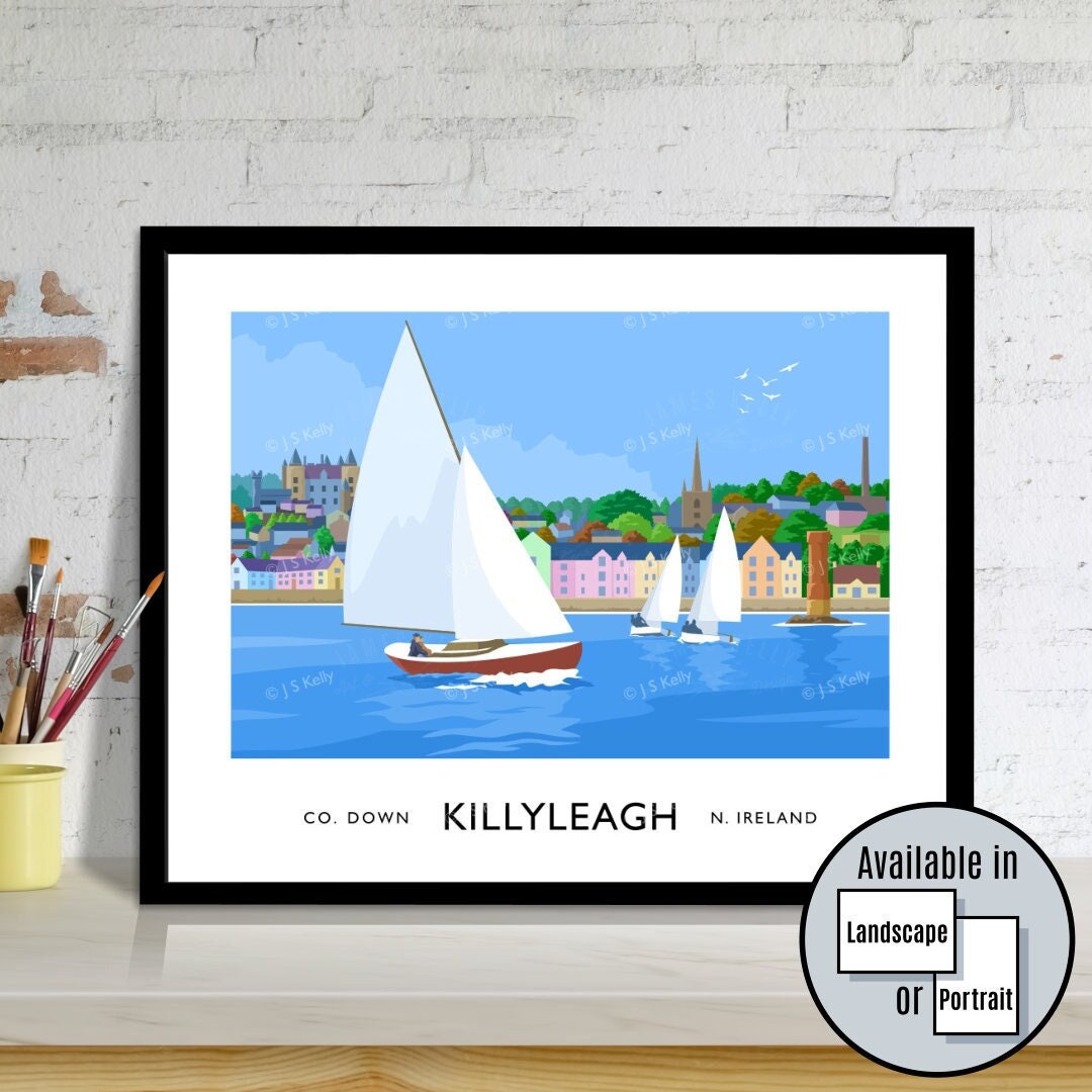 Killyleagh, County Down, Northern Ireland, Ireland, Travel Poster, Art ...