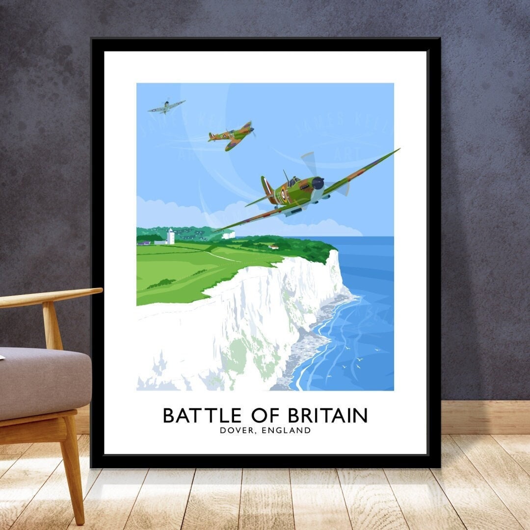 Spitfire Over Dover Print: Battle of Britain, WW2 Aviation Art - Etsy
