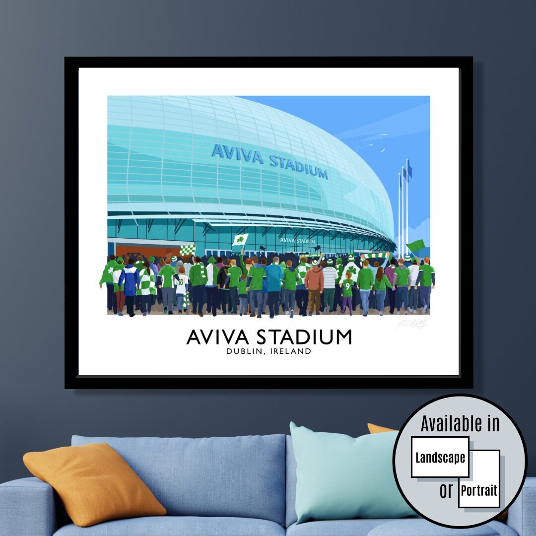 Aviva Stadium Dublin, Ireland, Travel Poster, Autumn Internationals ...