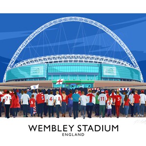 Wembley Stadium, Wembley, England, Stadium, Travel Poster, Art Print ...