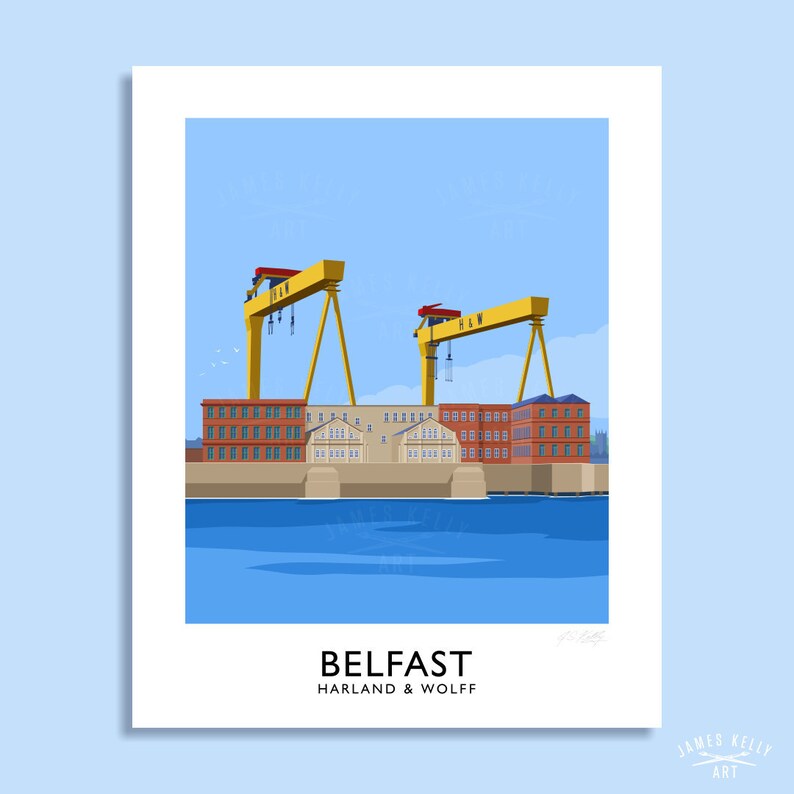 Belfast Samson & Goliath Cranes Art Print: Northern Ireland Travel ...