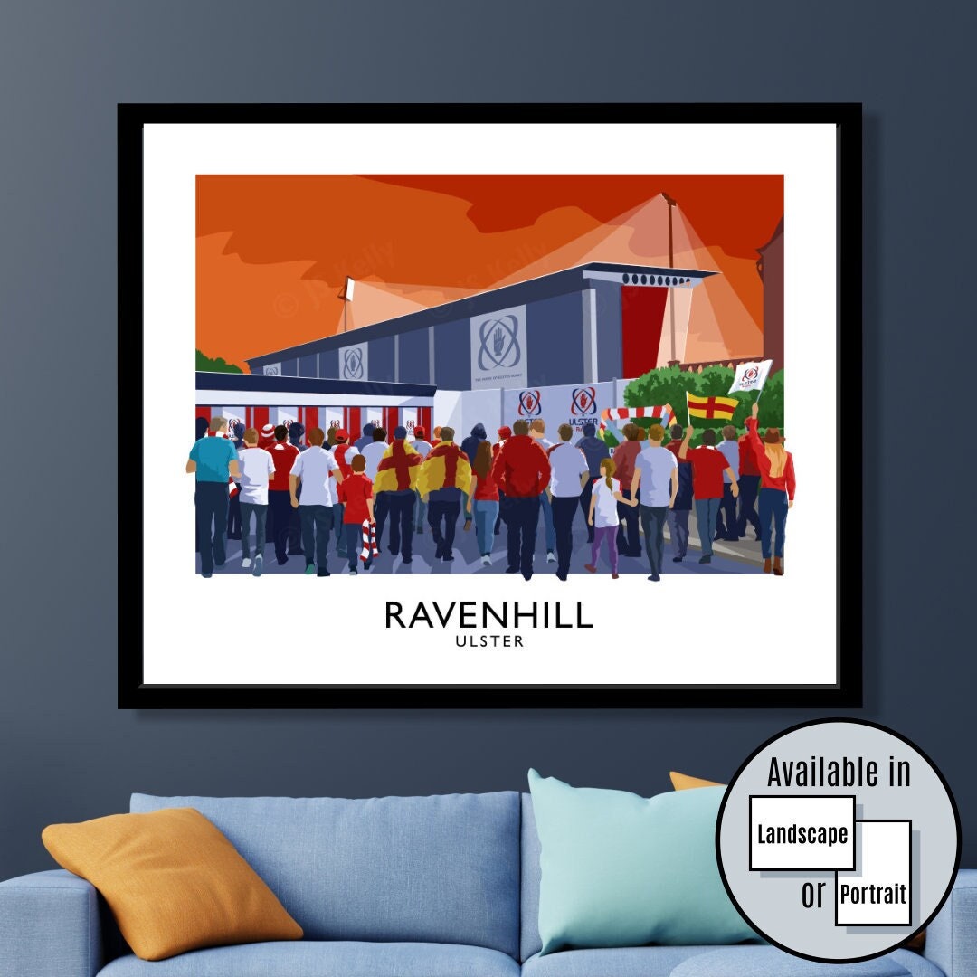 Ulster Rugby Ravenhill Stadium Art Deco Travel Poster - Etsy