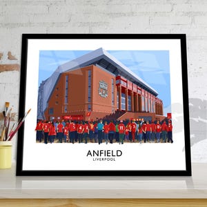 Anfield, Liverpool FC, Wall Art Print, Travel Poster, Premier League ...