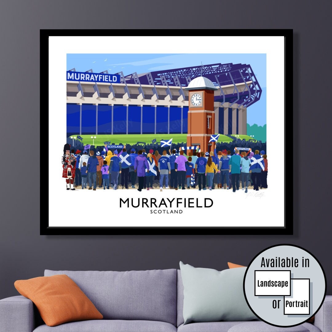Murrayfield, Scotland Rugby, Travel Poster, Rugby Union, Autumn ...