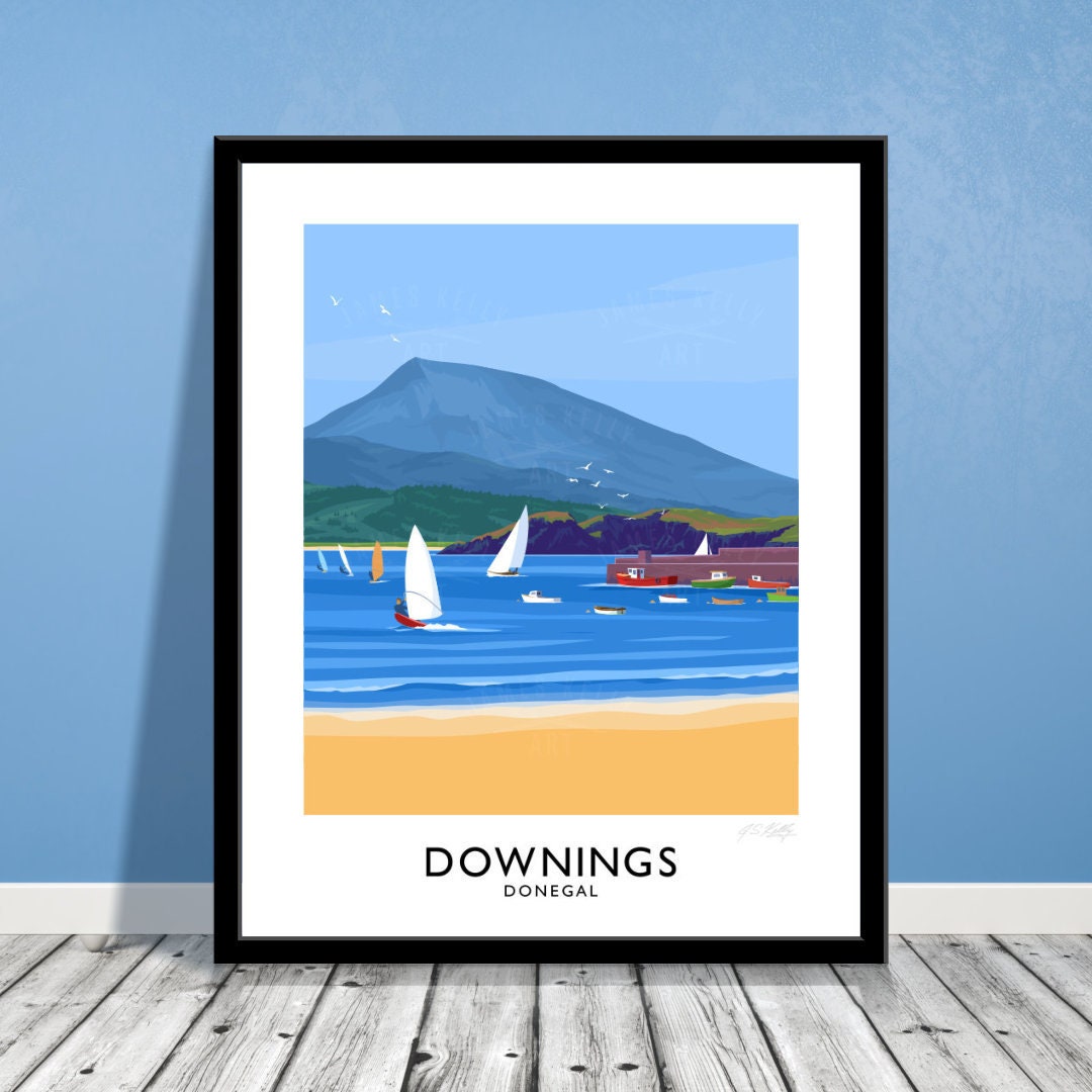 Downings Beach, Donegal, Ireland Art Print: Vintage Travel Poster - Etsy