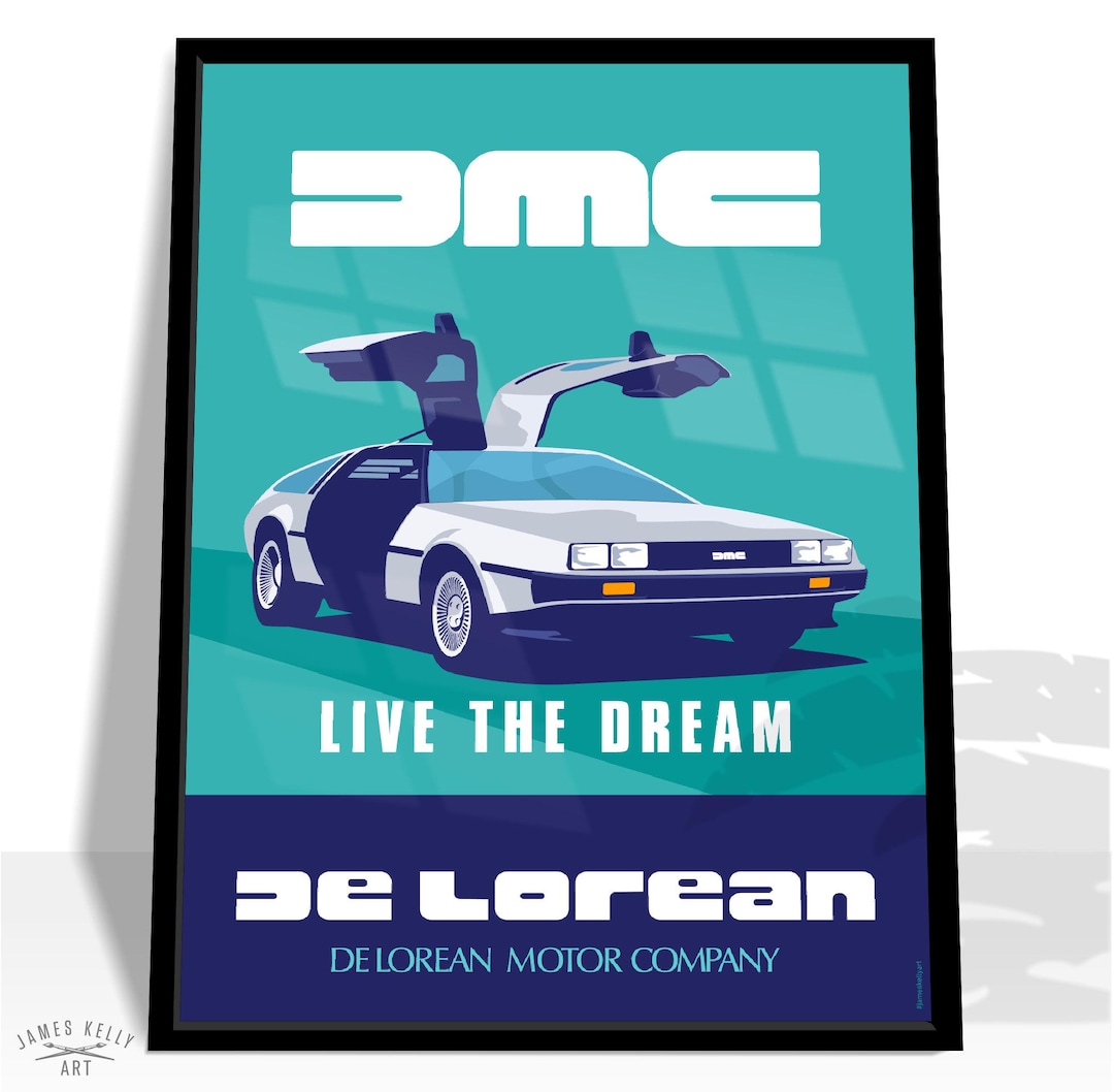 Retro Poster, Delorean, DMC, Sports Car, Travel Poster, Art Print ...