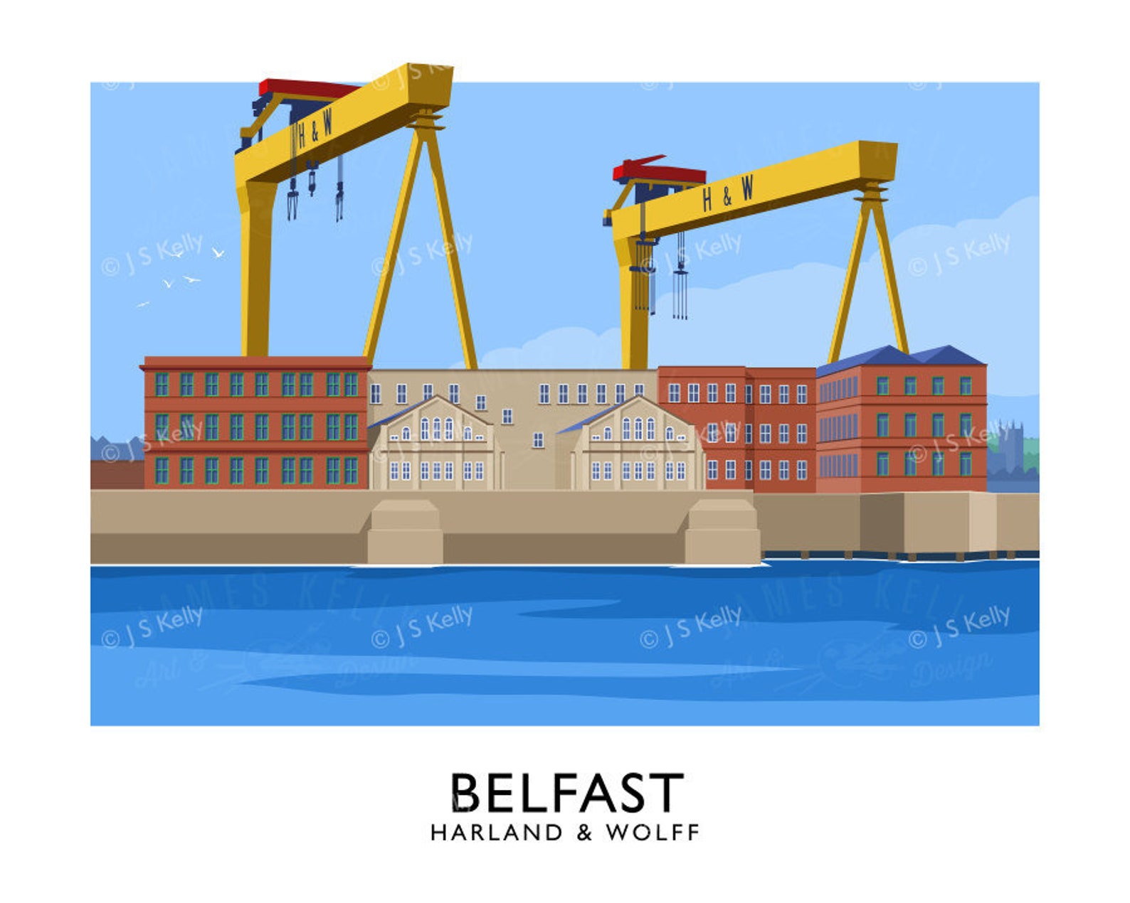 Belfast Samson & Goliath Cranes Art Print: Northern Ireland Travel ...