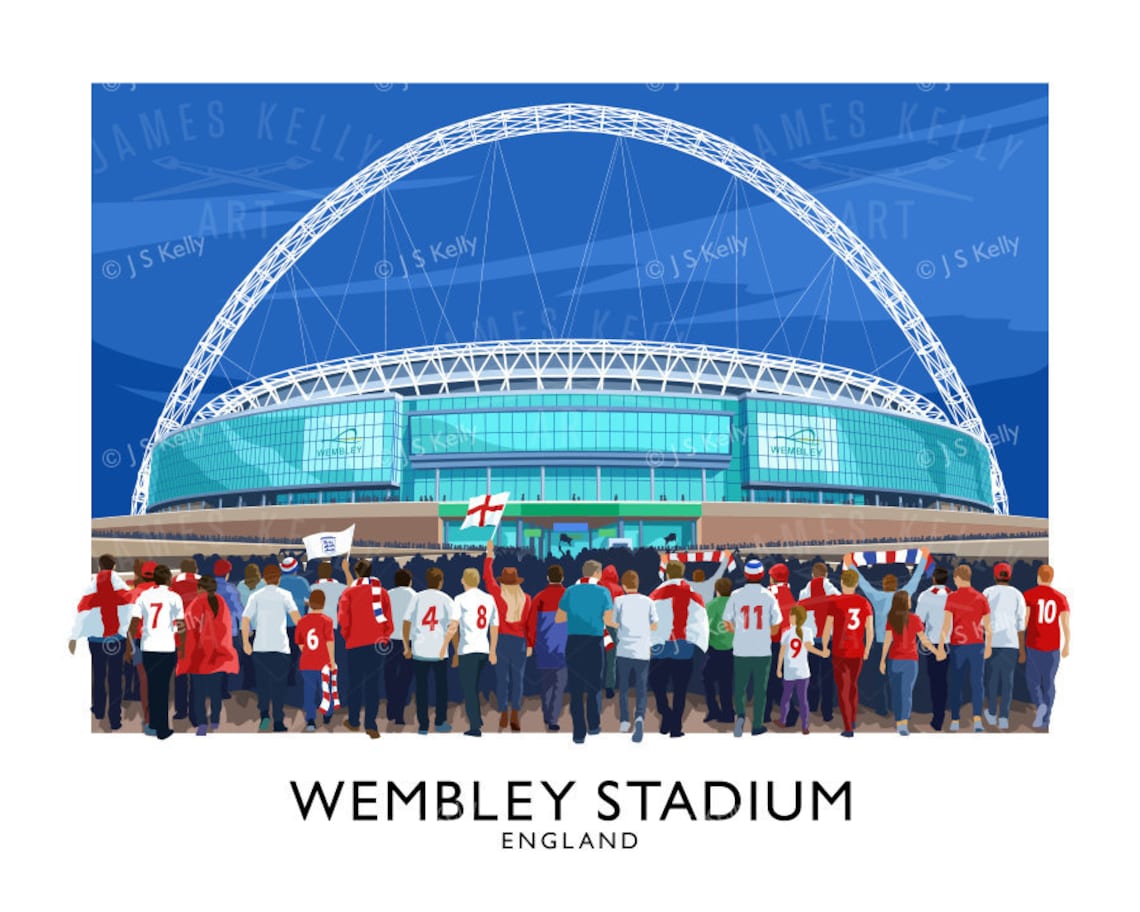 Wembley Stadium Wembley England Stadium Travel Poster Art | Etsy