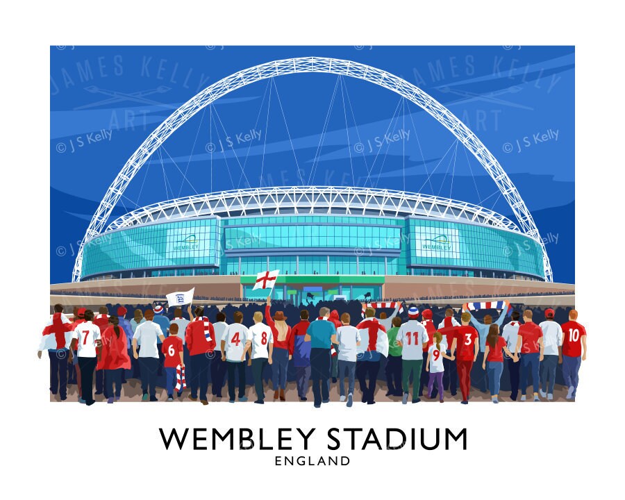 Wembley Stadium Wembley England Stadium Travel Poster Art | Etsy