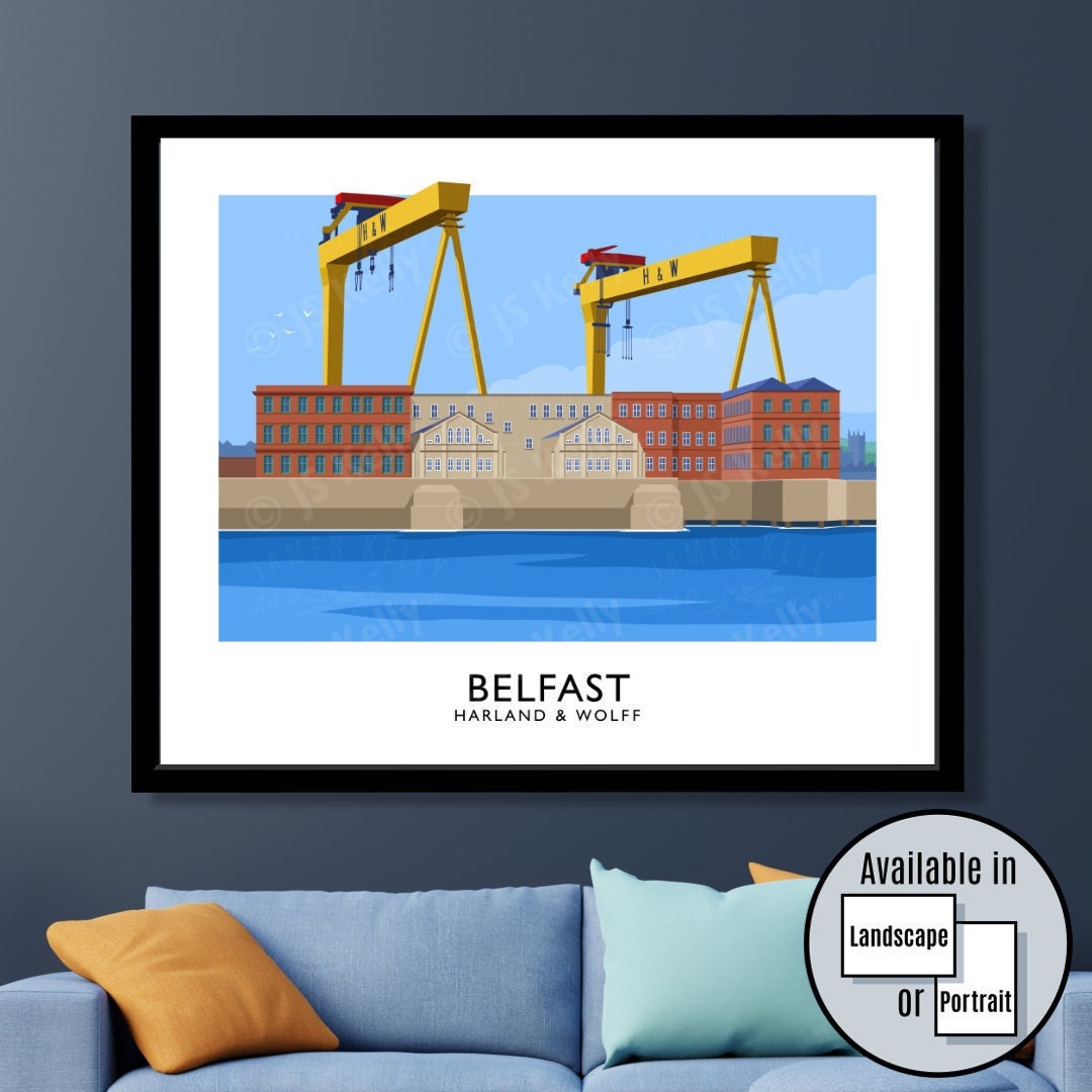 Belfast Samson & Goliath Cranes Art Print: Northern Ireland Travel ...