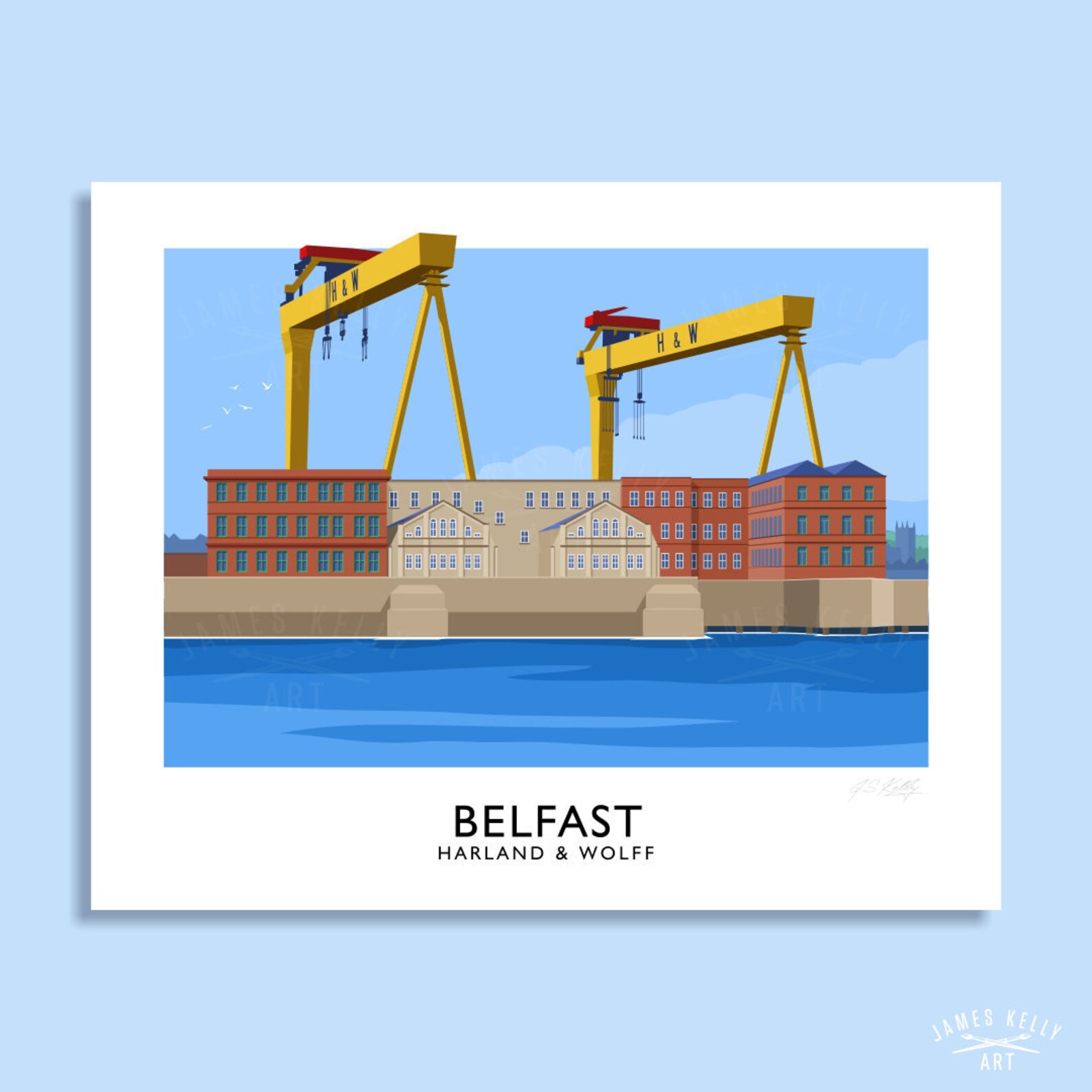 Belfast Samson & Goliath Cranes Art Print: Northern Ireland Travel ...