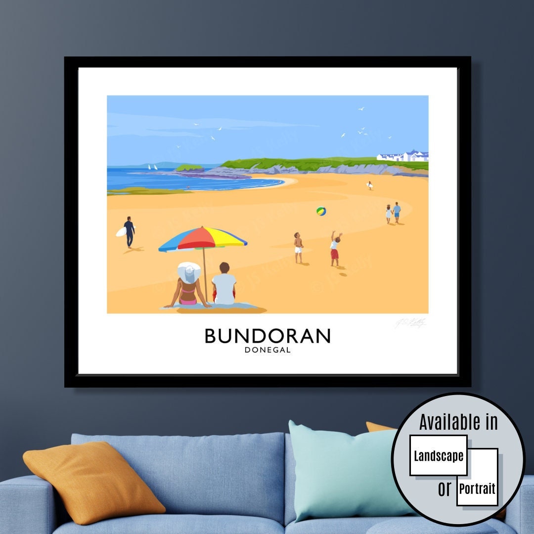 Bundoran, Beach, Donegal, Ireland, Travel, Poster, Art Print, Gift ...