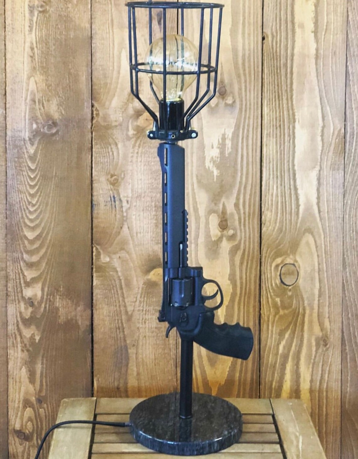 Revolver Table Lamp Gun Lamp W/matte Black Finish - Etsy